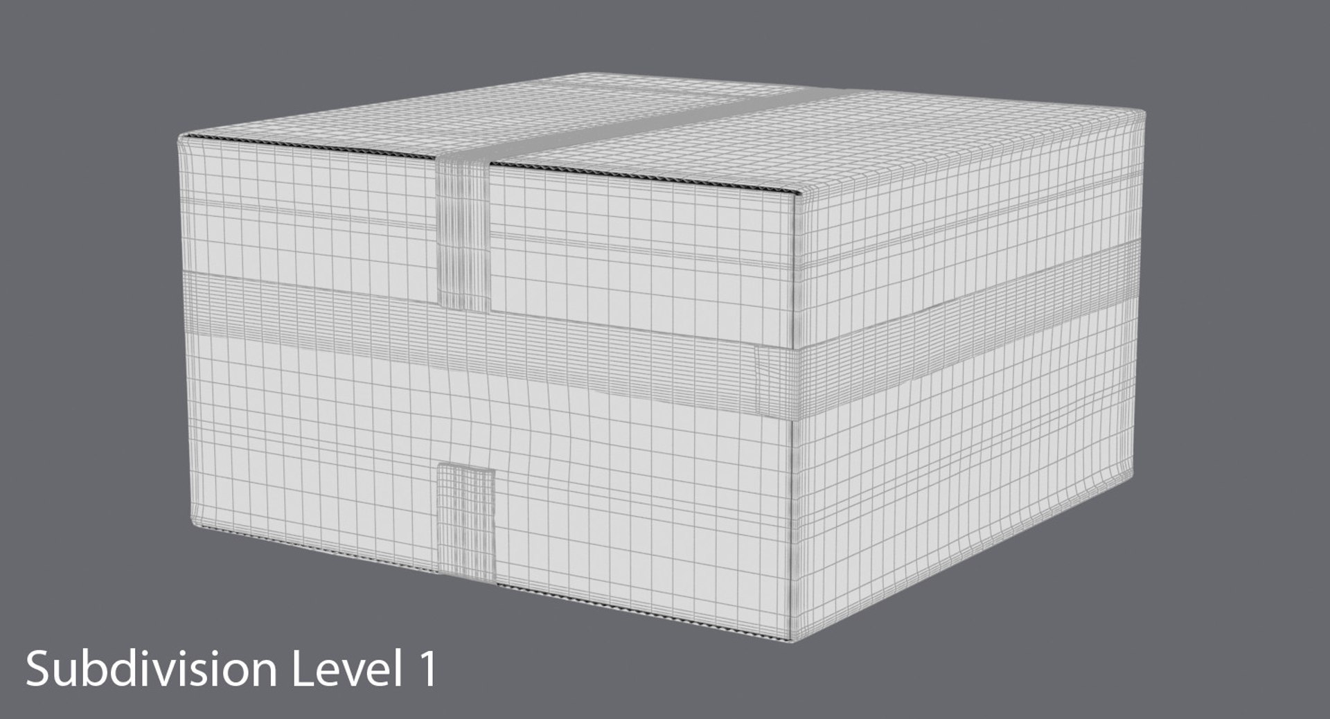 3d rectangular cardboard box tape model