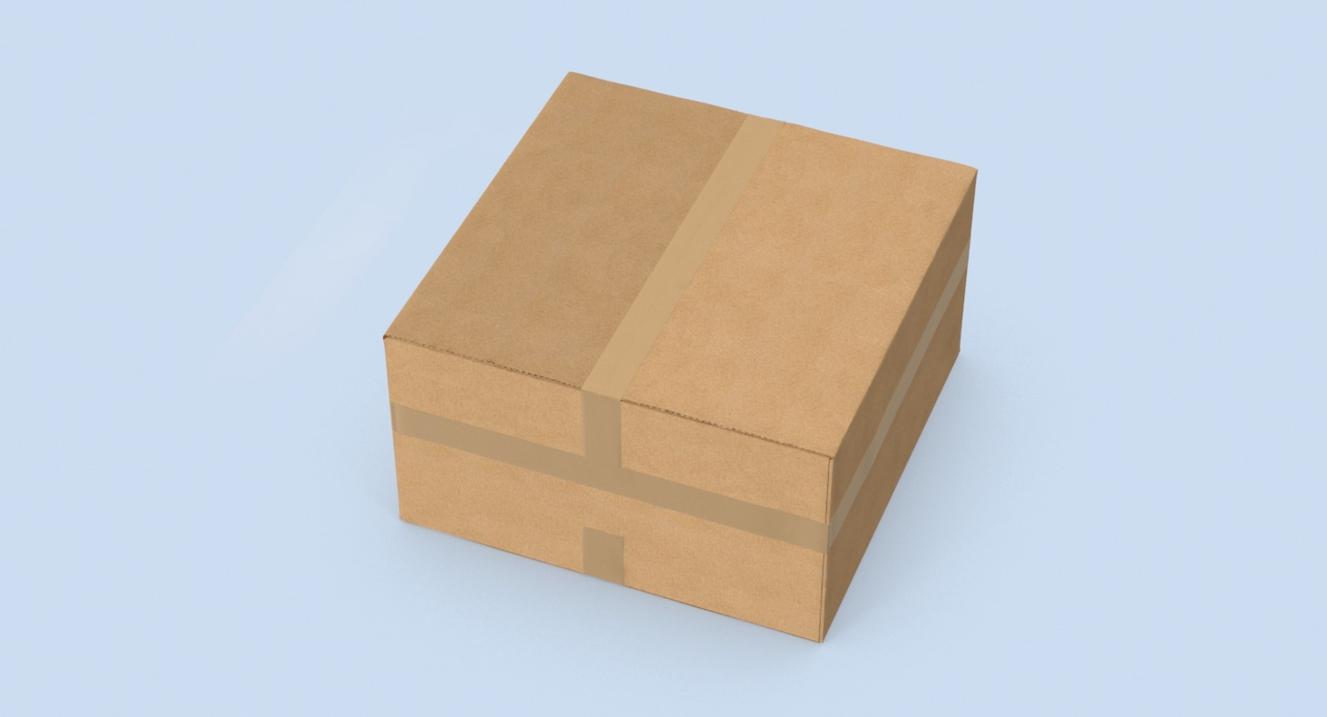 3d rectangular cardboard box tape model
