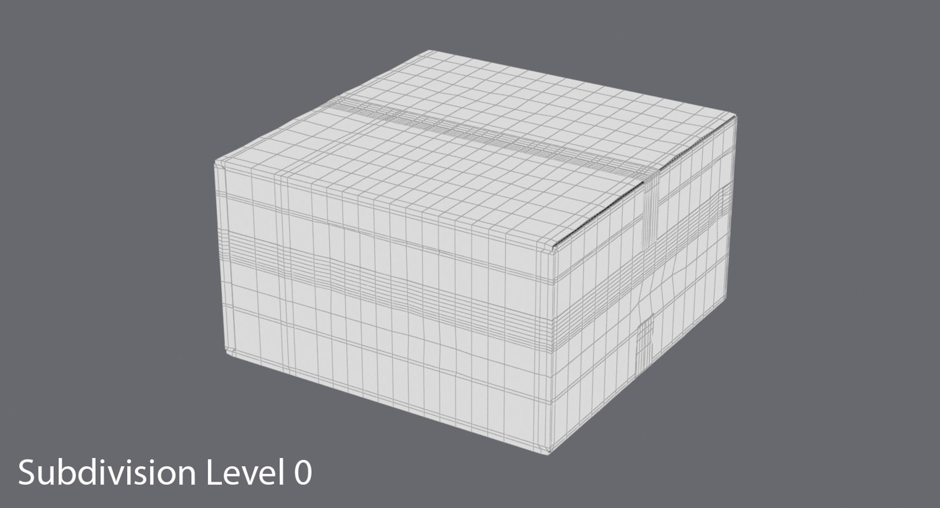 3d rectangular cardboard box tape model
