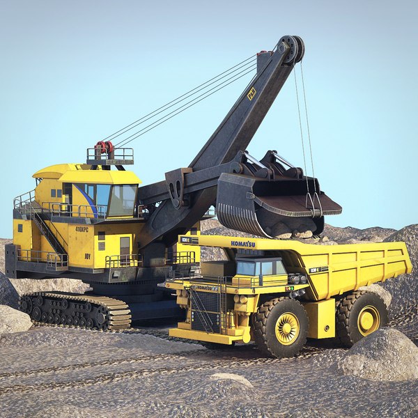 3D Gravel Quarry Scene with Equipment model - TurboSquid 1803412