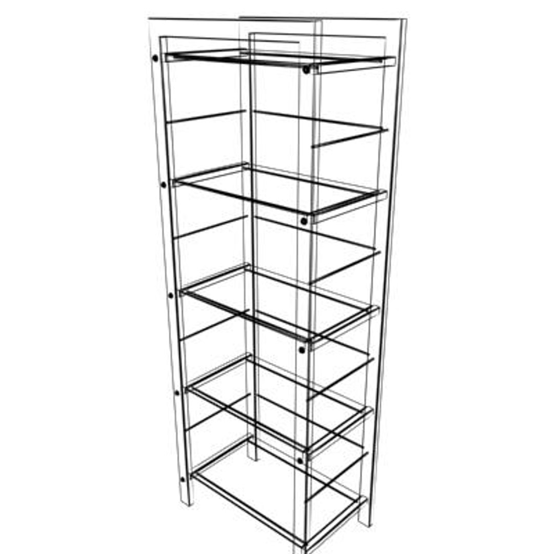 Glass Unit Shelf 3d Model