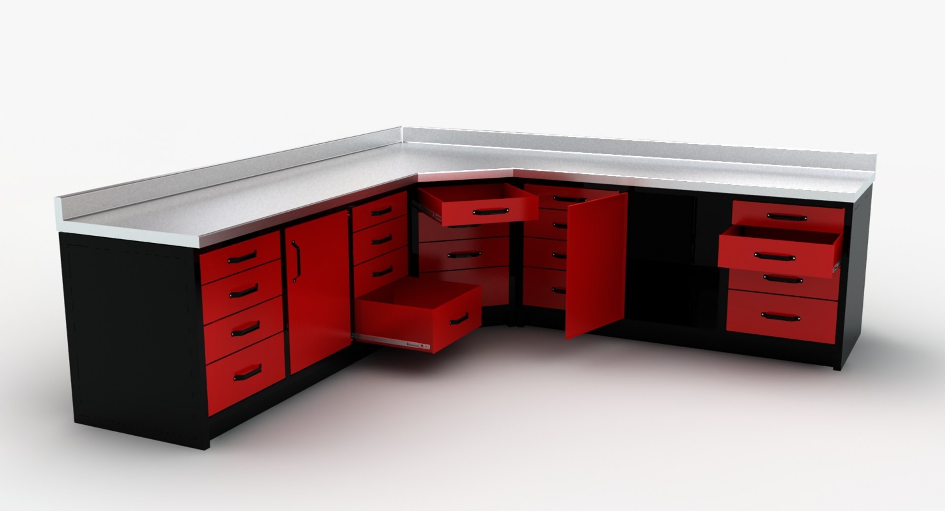 corner workbench unit 3d max