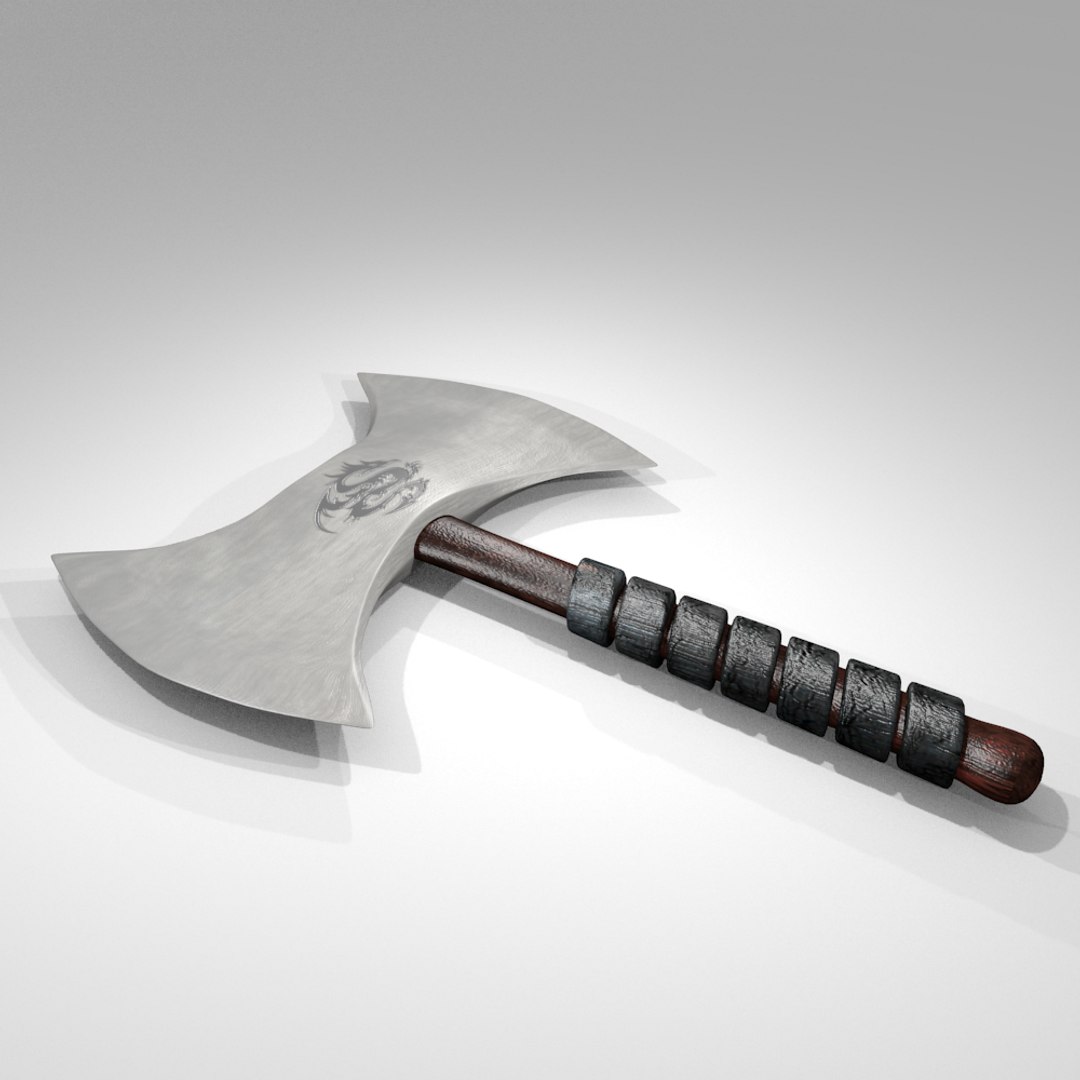 medieval hand axe 3d model