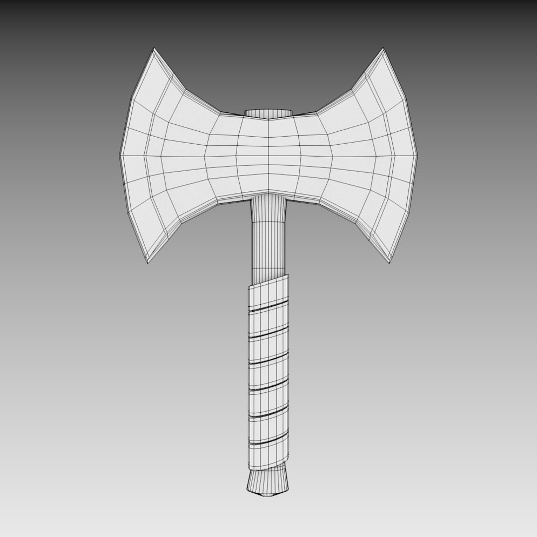 medieval hand axe 3d model