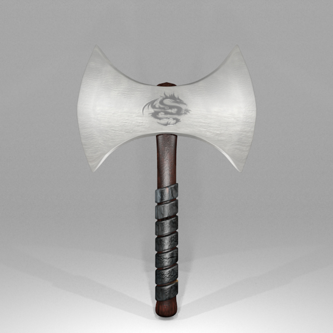 medieval hand axe 3d model
