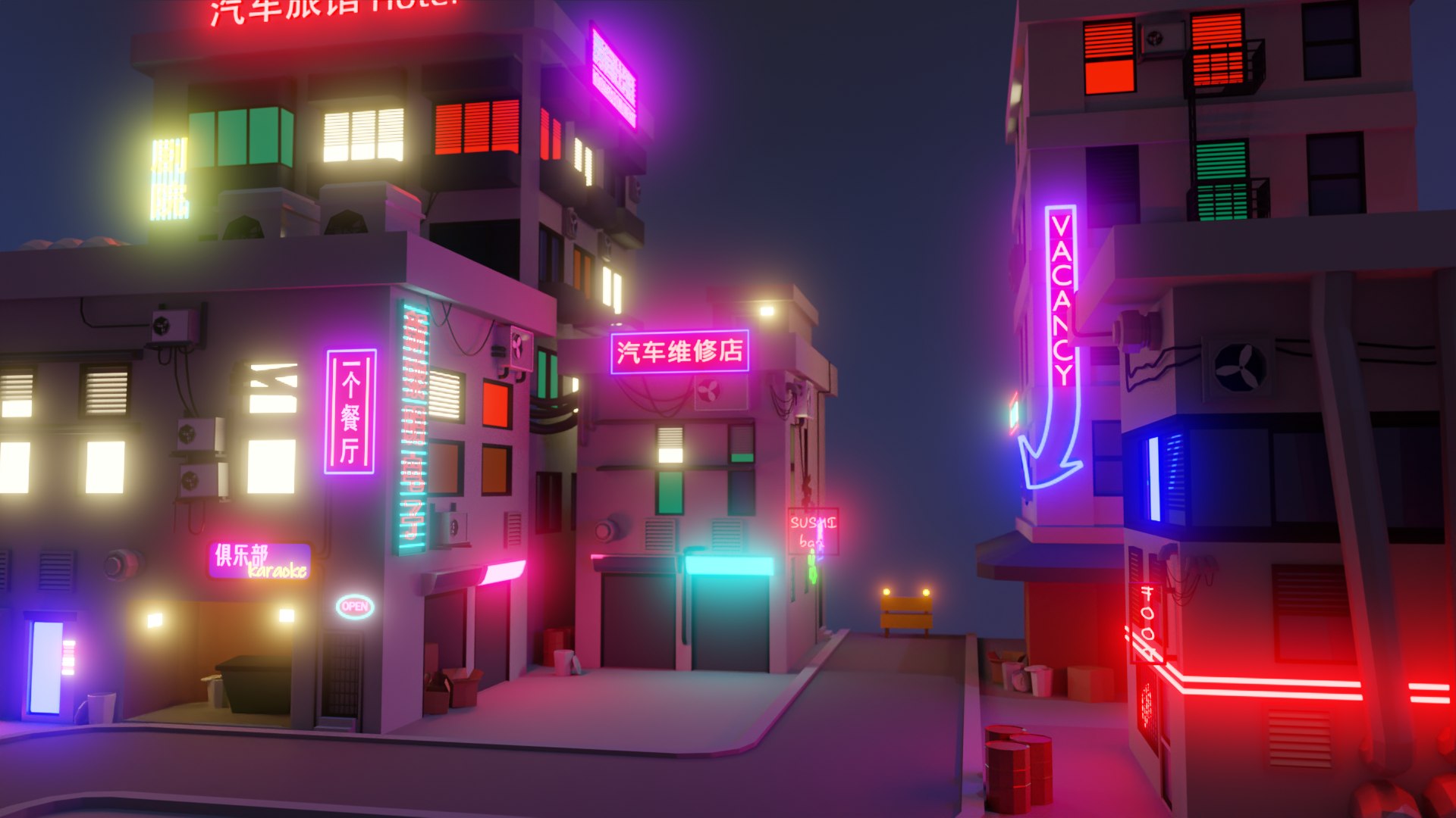 3D Cyberpunk Buildings - TurboSquid 1748677