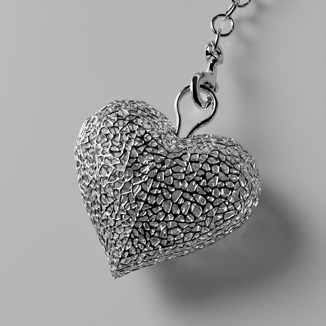 Keychain With A Heart 3D Print Model 3D - TurboSquid 2219002