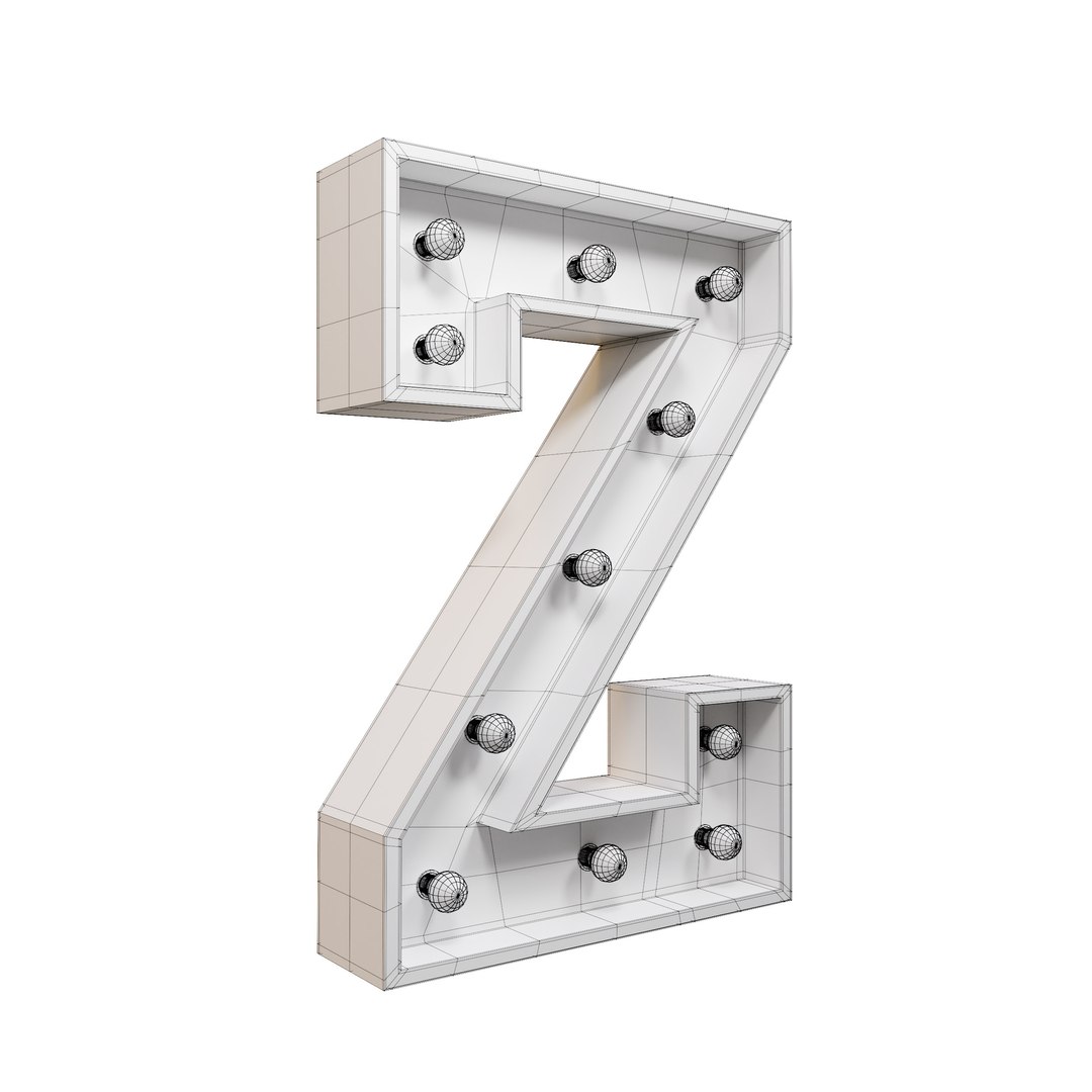 Marquee Letter Z Glow Sign 3dmodel 3D Model - TurboSquid 1975797