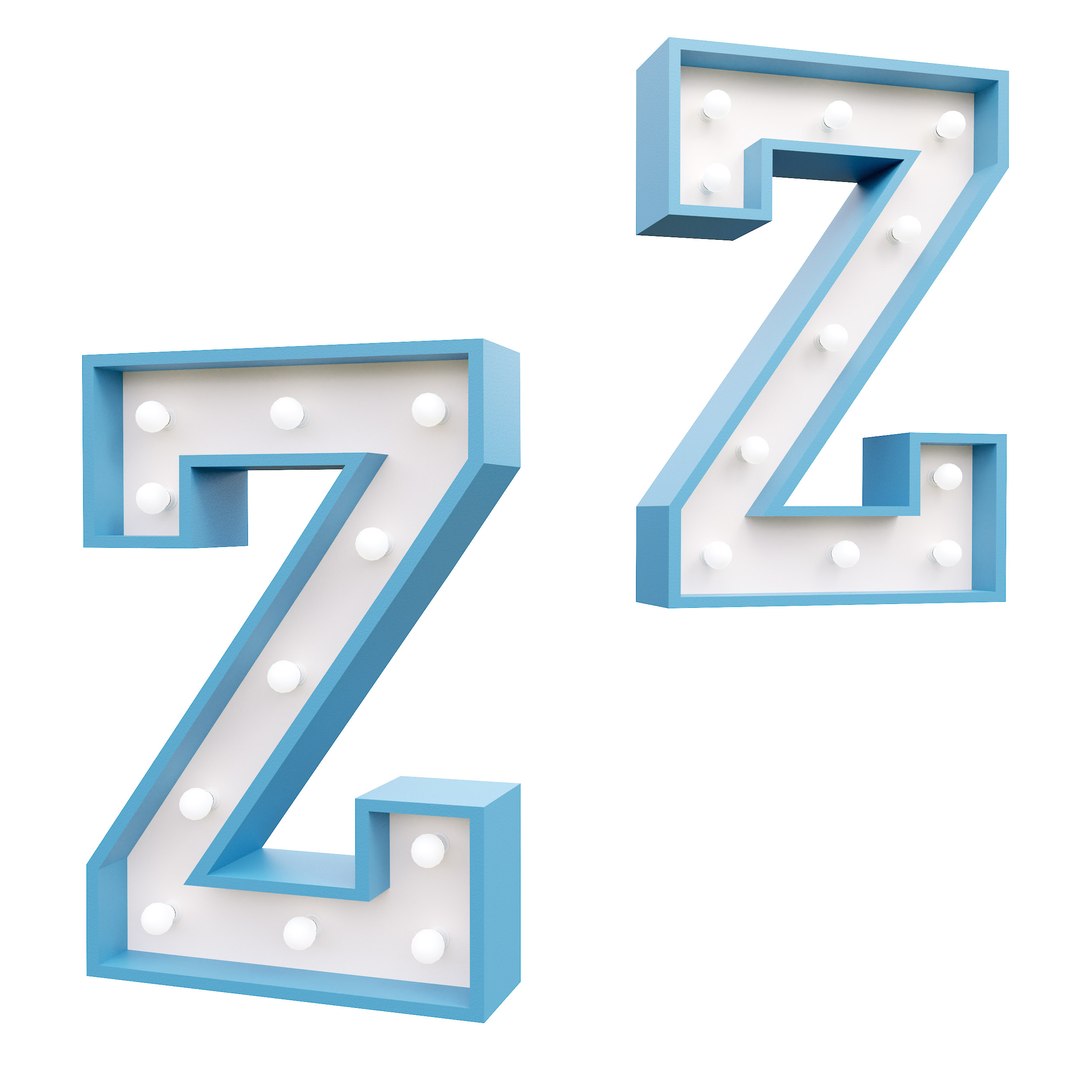 Marquee Letter Z Glow Sign 3dmodel 3D Model - TurboSquid 1975797