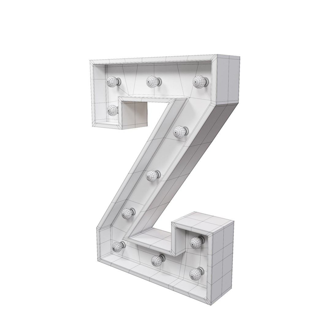 Marquee Letter Z Glow Sign 3dmodel 3D Model - TurboSquid 1975797