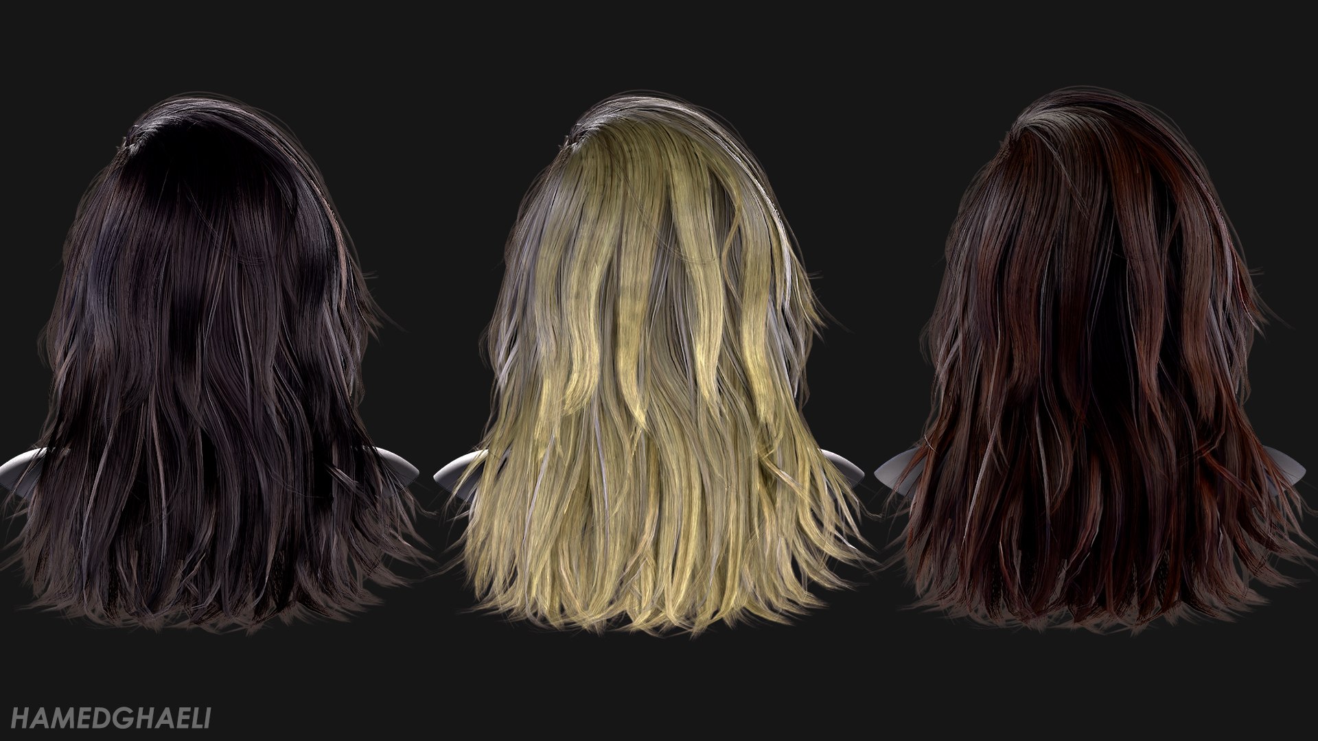Real Time Hair Card Female Hairstyle 3D model - TurboSquid 2065150
