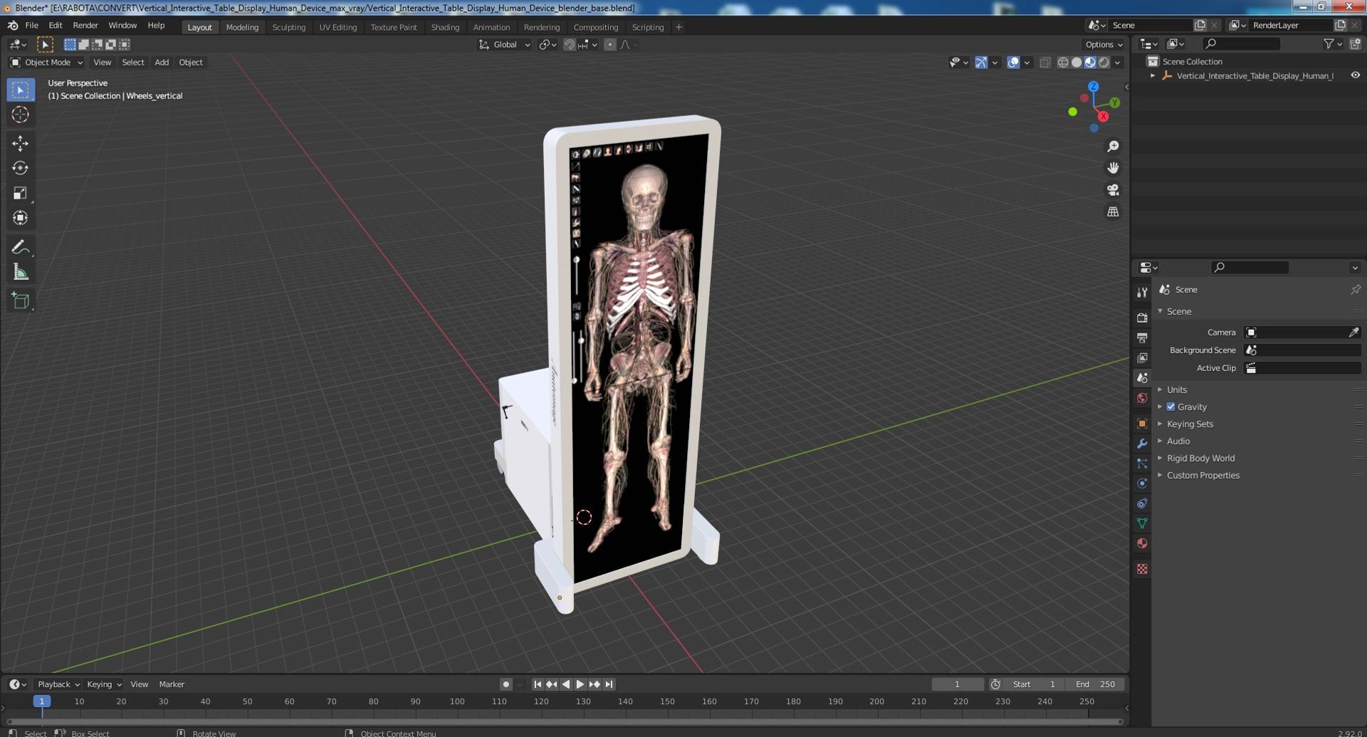 Vertical Interactive Table Display Human Device 3D model - TurboSquid ...