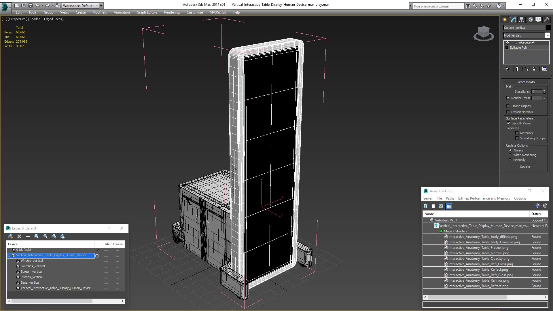 Vertical Interactive Table Display Human Device 3D model - TurboSquid ...