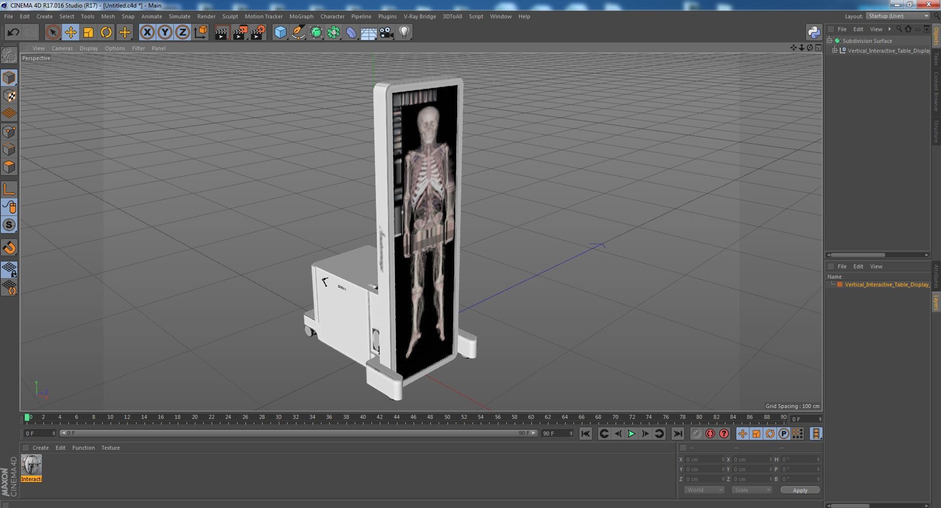 Vertical Interactive Table Display Human Device 3D model - TurboSquid ...