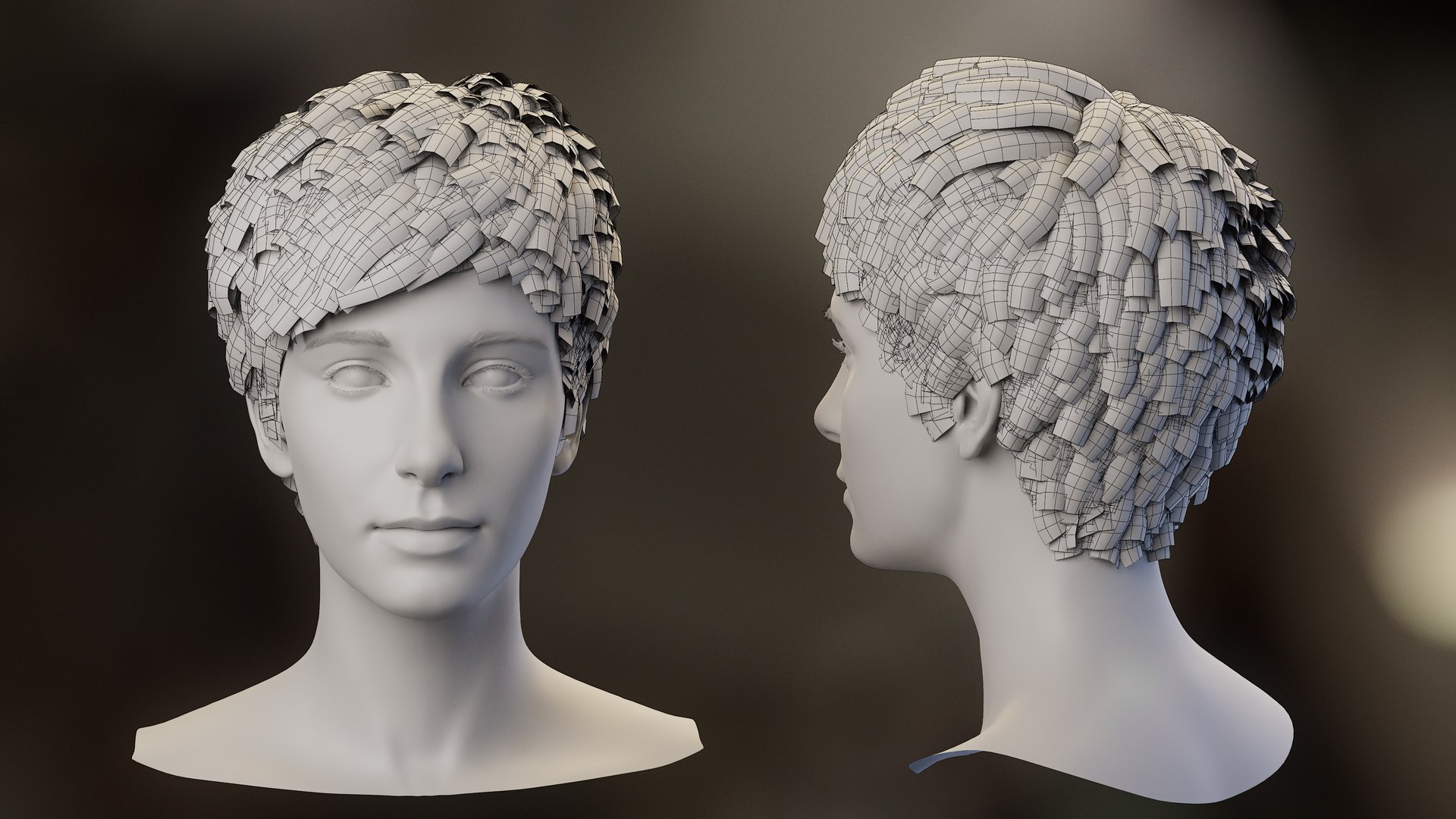 10 Hair Card Hairstyles model - TurboSquid 2067232