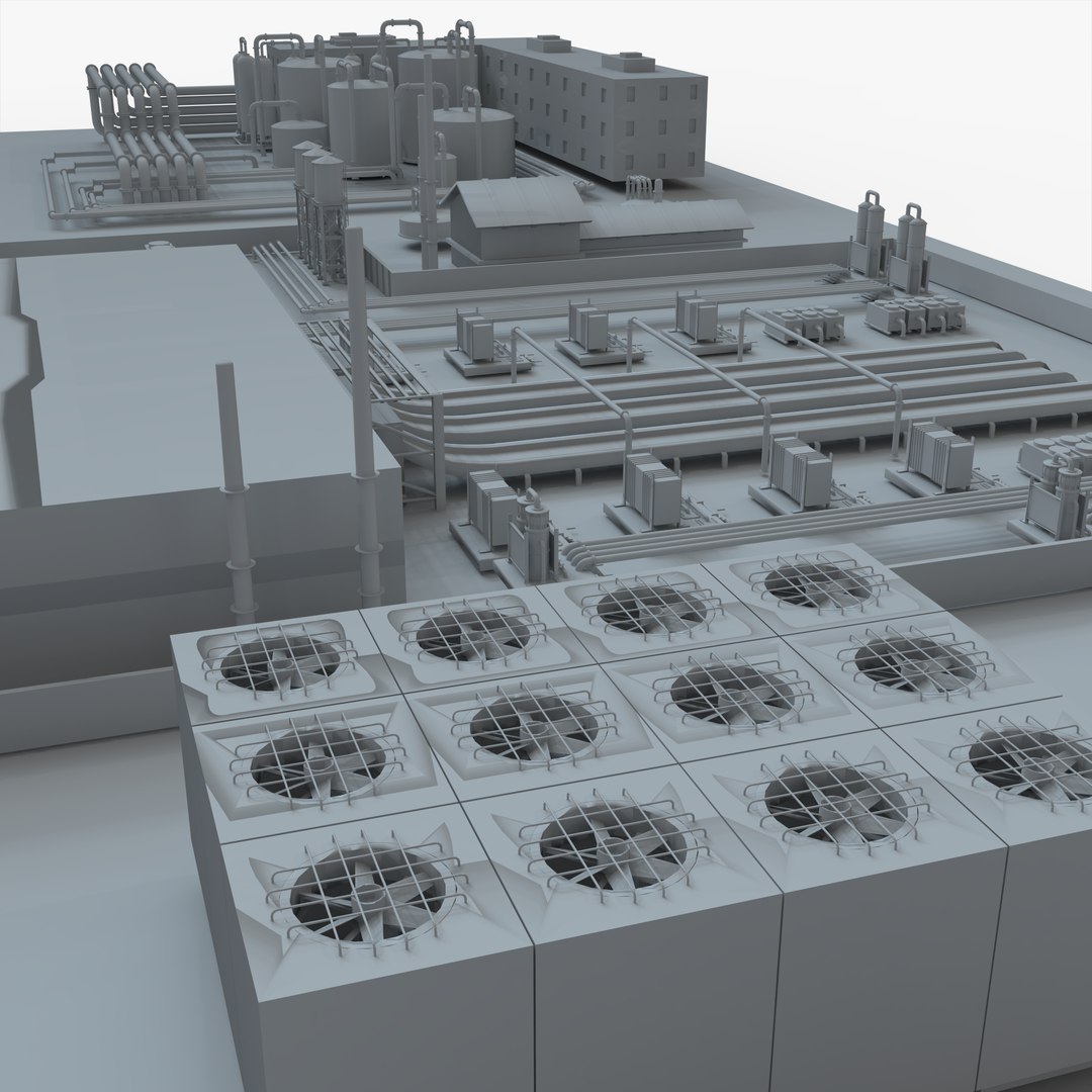 3D Hydrogen Power Plant - TurboSquid 2074164