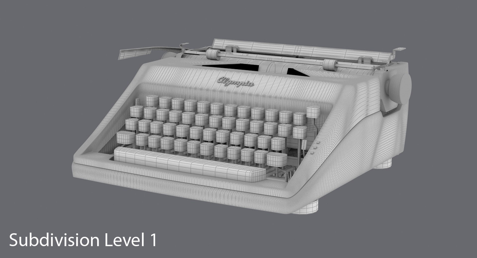 3d Model Olympia Typewriter