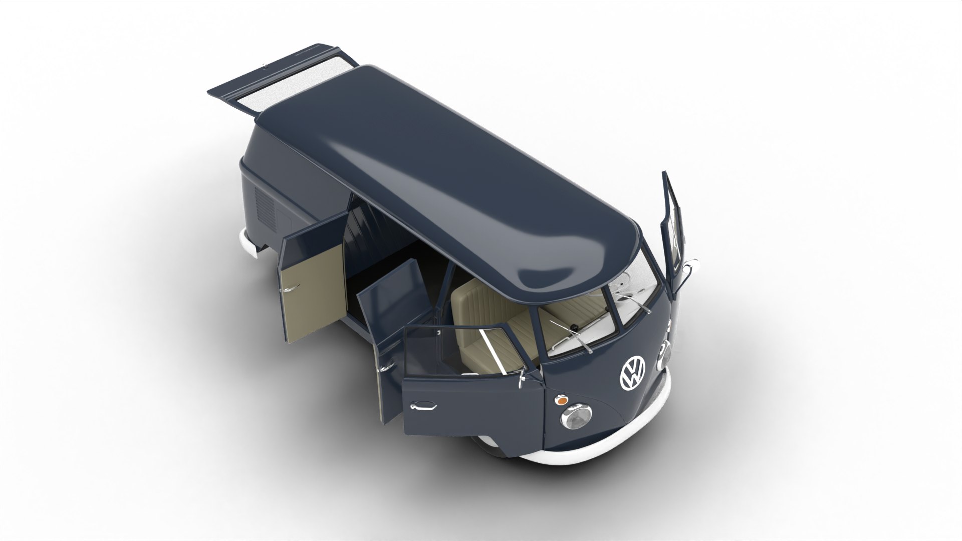 3D Volkswagen T1 Panel Van 1950 HQ 3d Model - TurboSquid 2388796