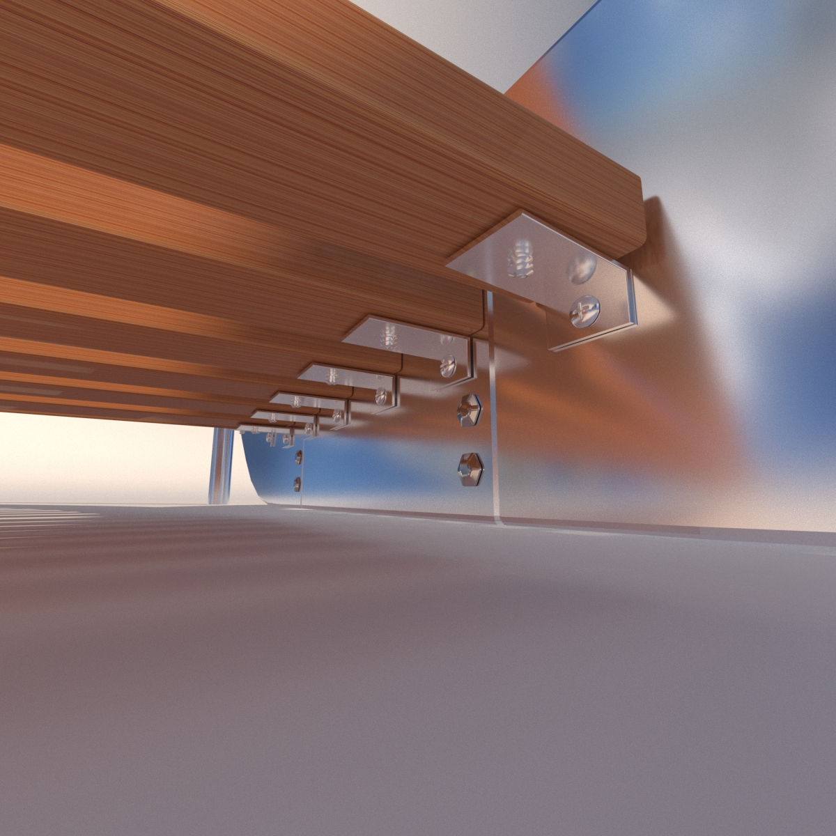 Bench beams metal 3D model - TurboSquid 1229894