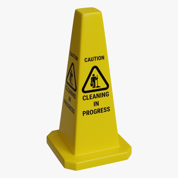 Yellow Closed Top 24 Inch Safety Lamba Floor Cone Caution Cleaning In ...