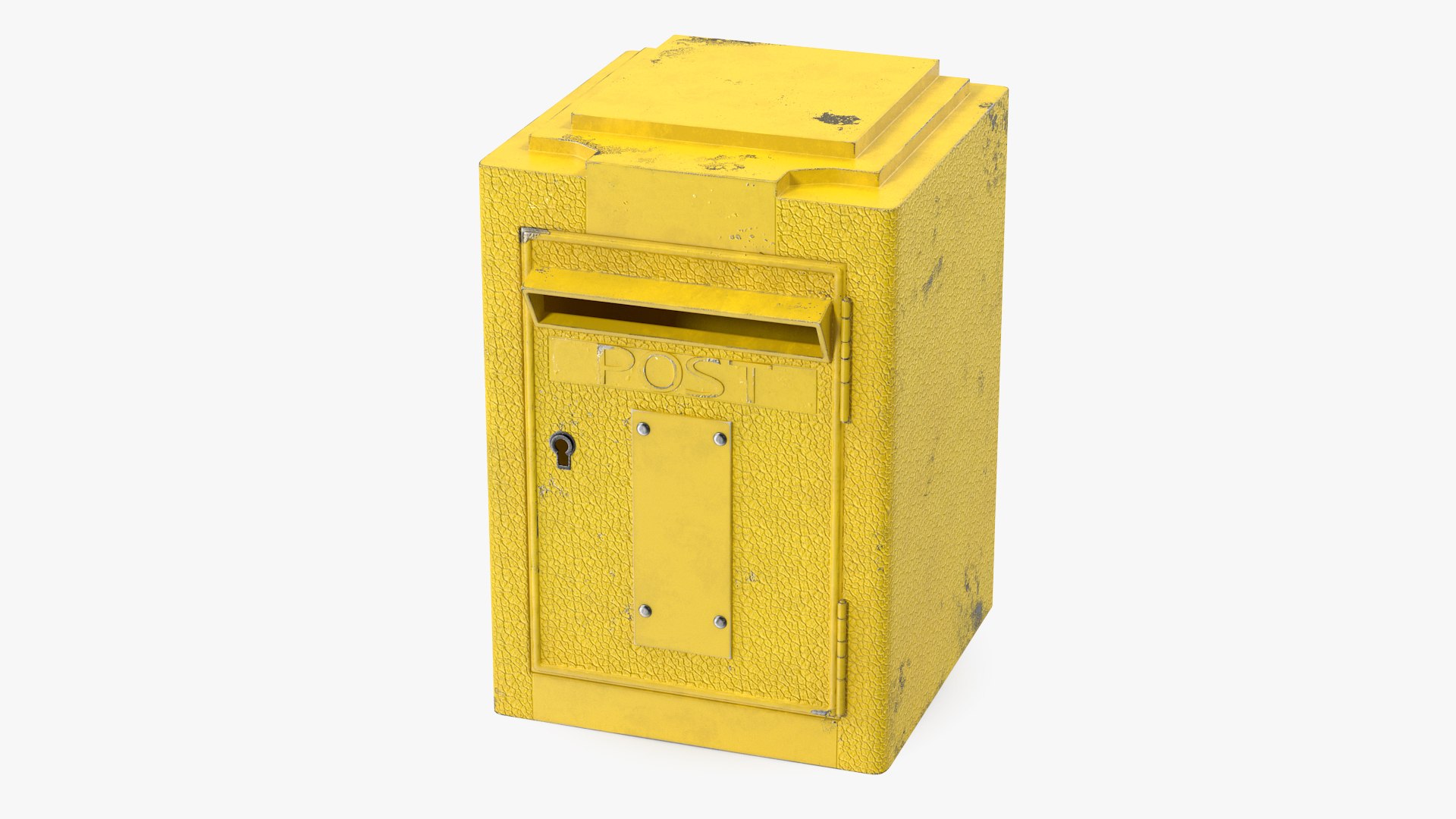 Vintage Wall Mounted Yellow Mailbox Old model - TurboSquid 1831177