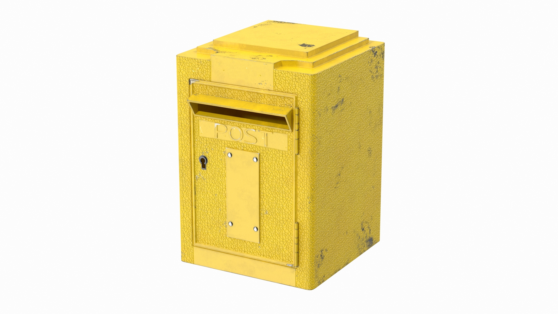 Vintage Wall Mounted Yellow Mailbox Old Model - TurboSquid 1831177