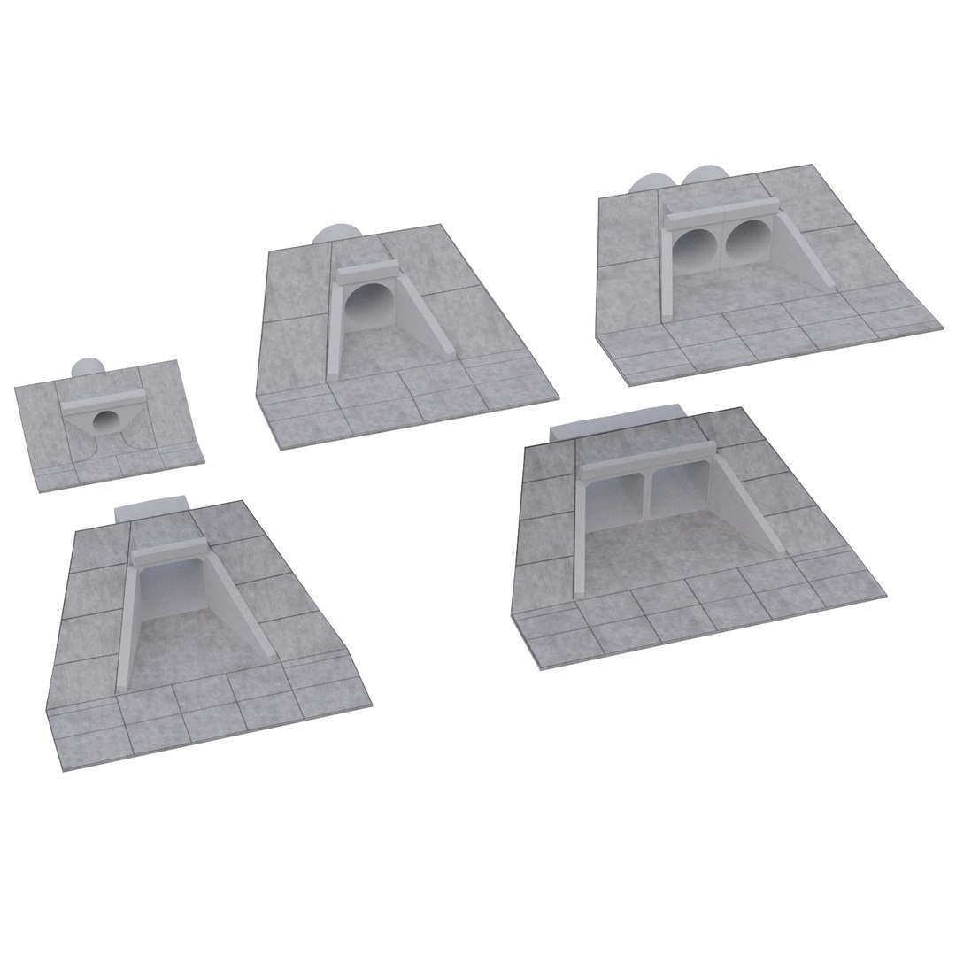 3D Concrete culverts set model - TurboSquid 1921274