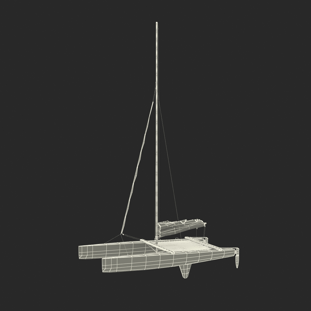 small sail catamaran 3d model