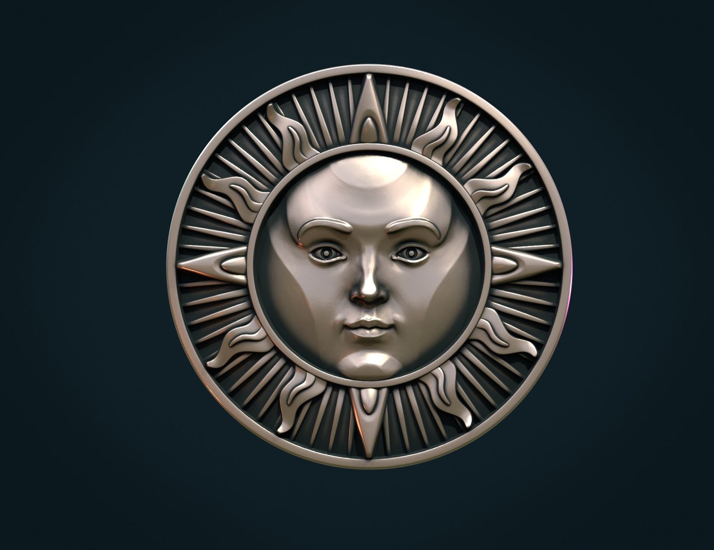 Sun Face Pendant 3D Model - TurboSquid 1536542