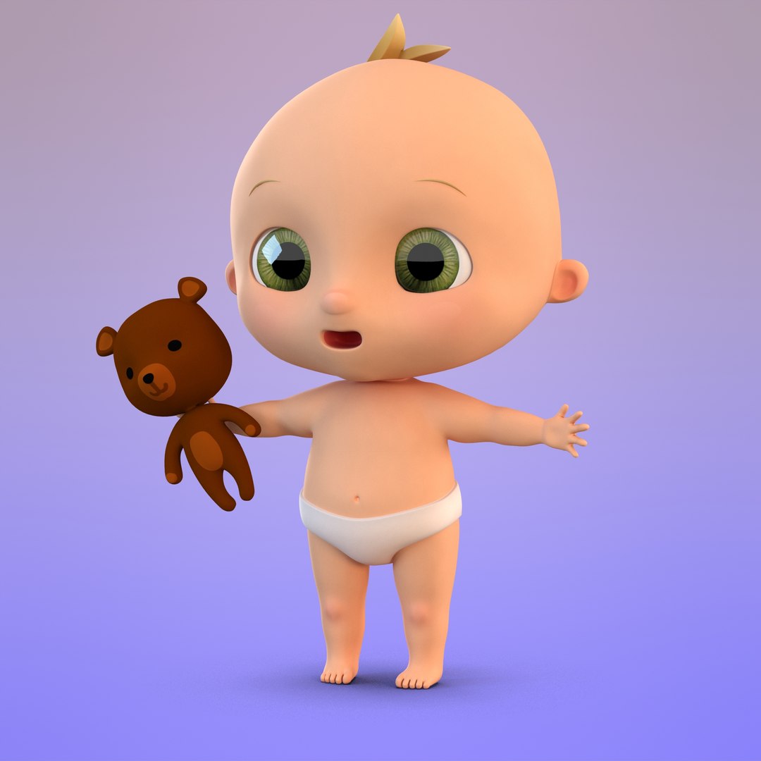Cute Cartoon Baby 3D Model - TurboSquid 1183389