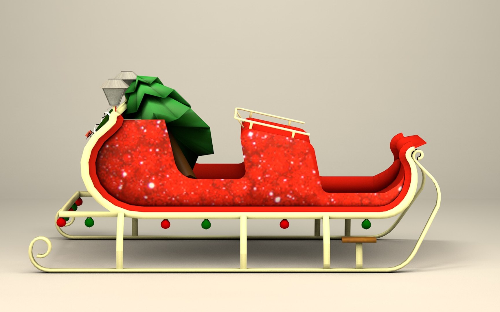 Santa cart 3D model - TurboSquid 1481787
