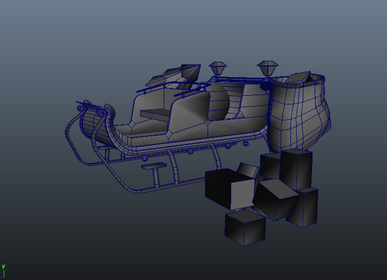 Santa cart 3D model - TurboSquid 1481787