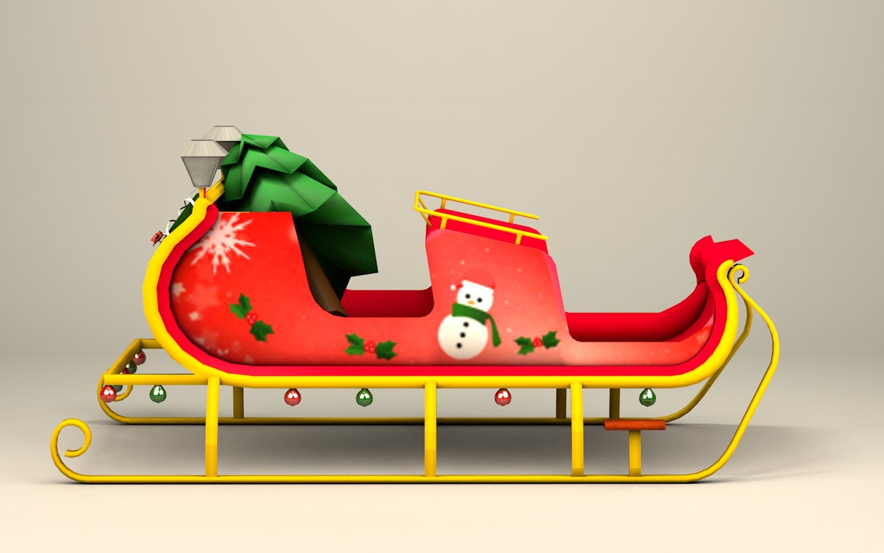 Santa cart 3D model - TurboSquid 1481787