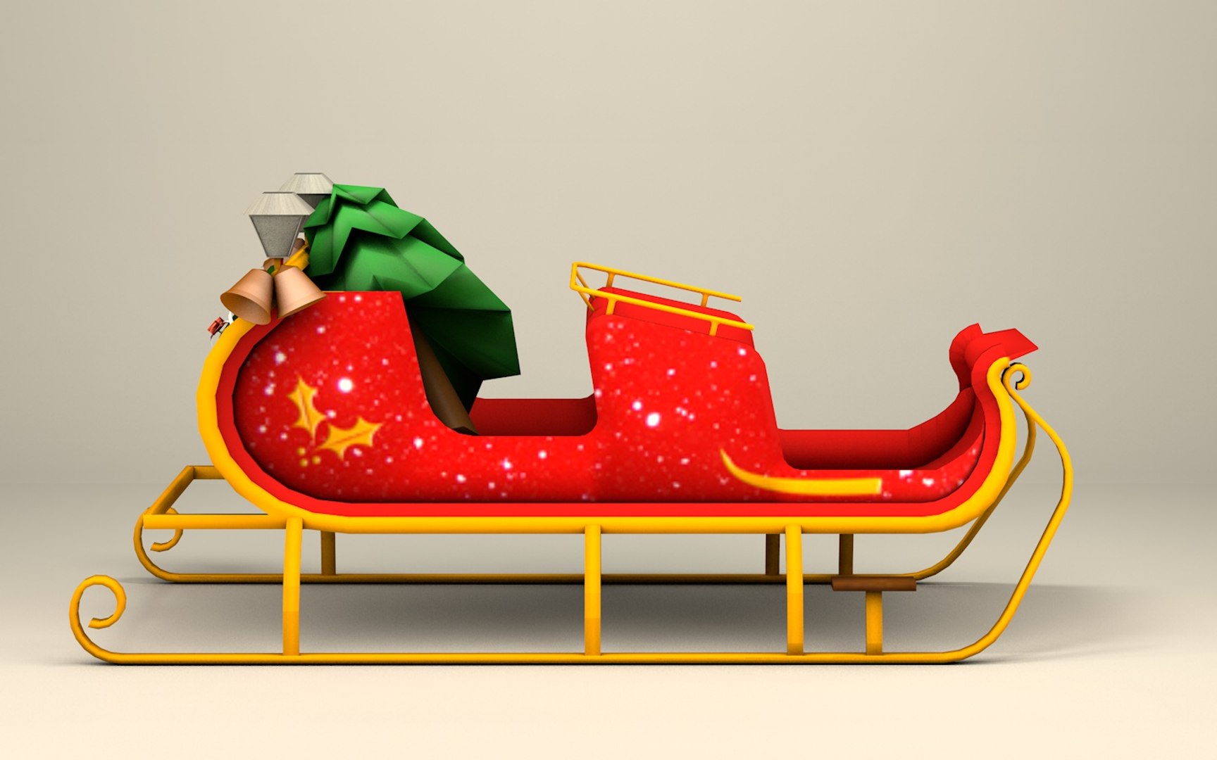 Santa cart 3D model - TurboSquid 1481787