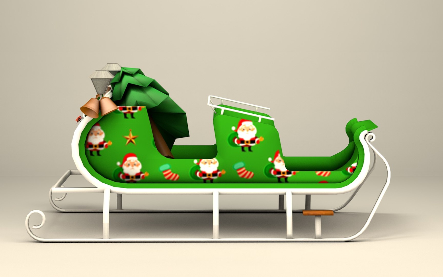 Santa cart 3D model - TurboSquid 1481787
