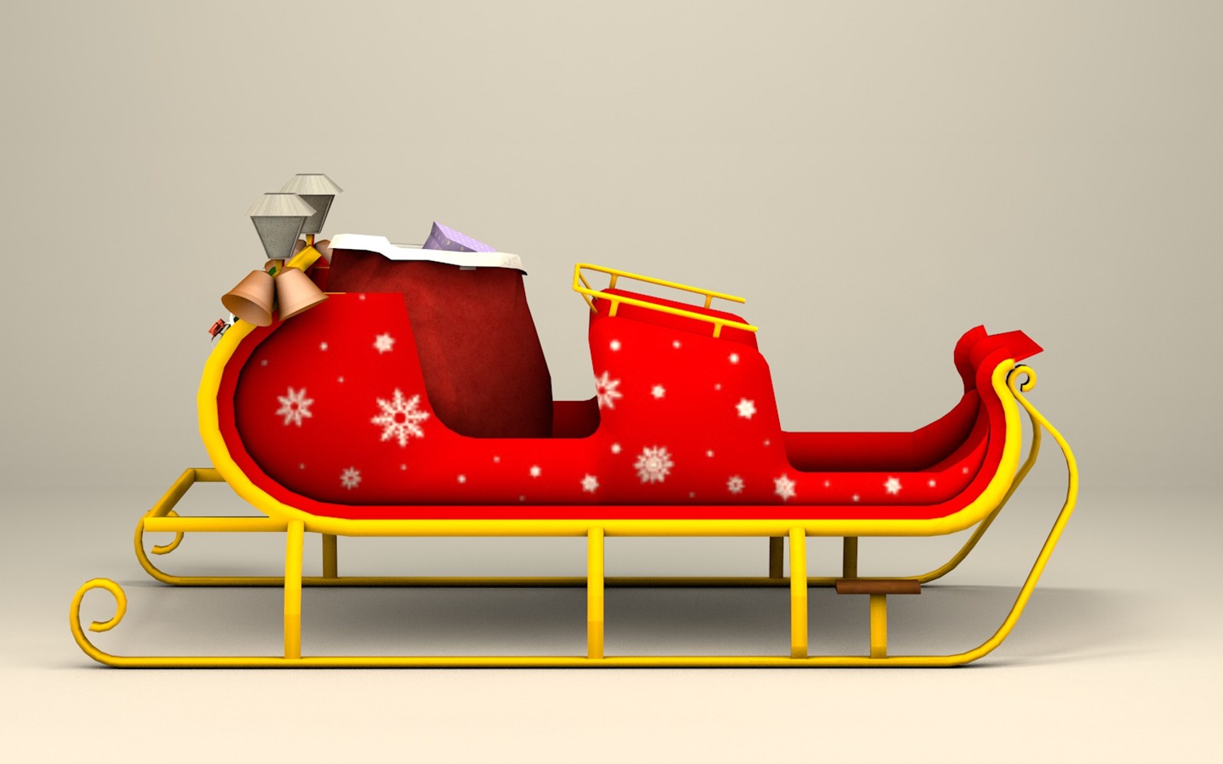Santa cart 3D model - TurboSquid 1481787