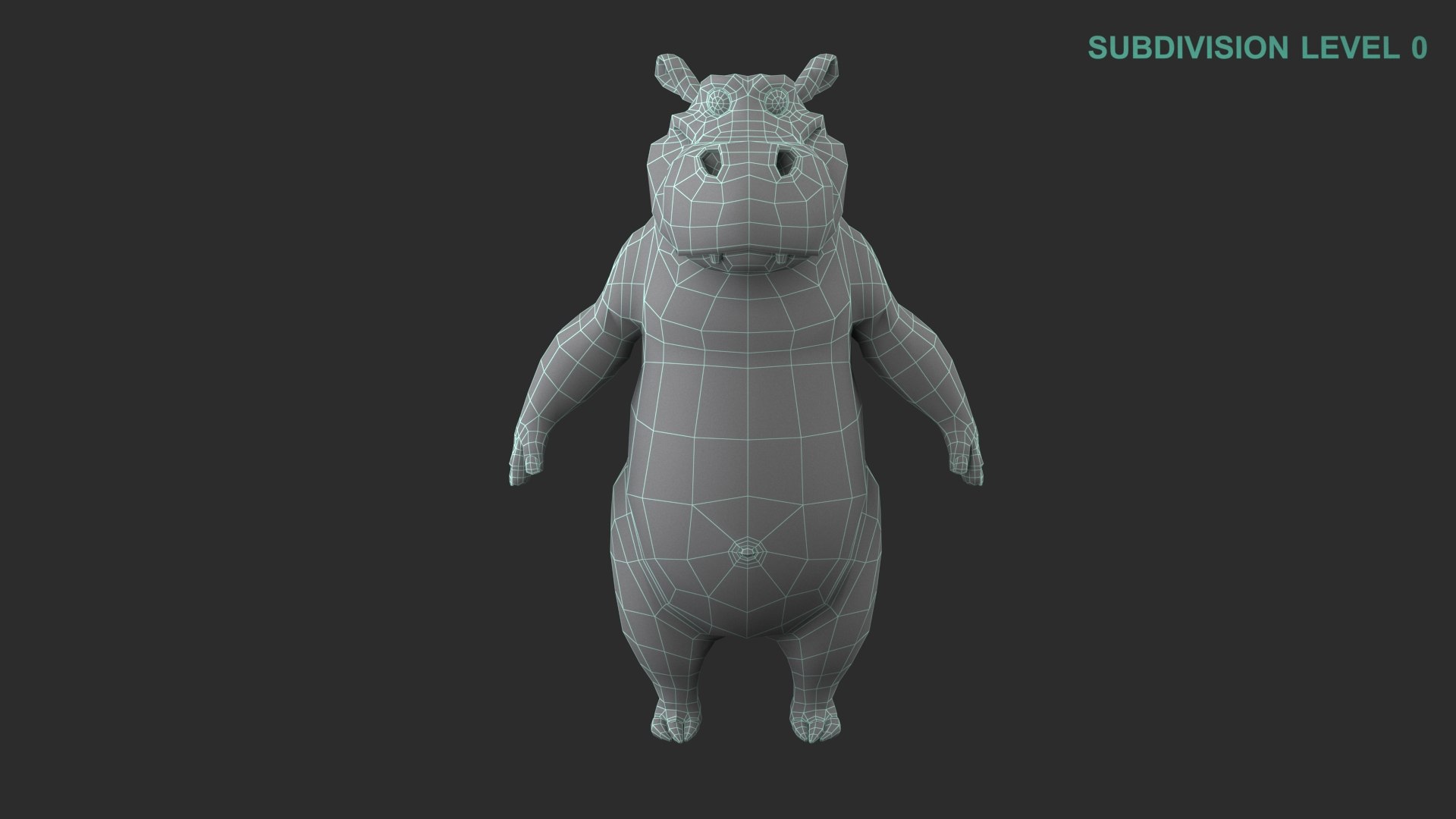 3D Model Cartoon Hippo Character - TurboSquid 2107196