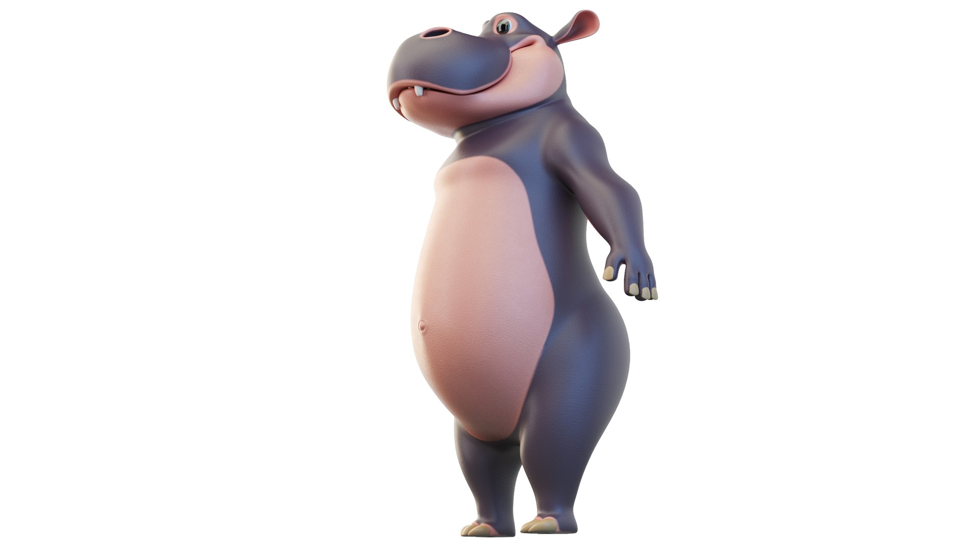 3D Model Cartoon Hippo Character - TurboSquid 2107196