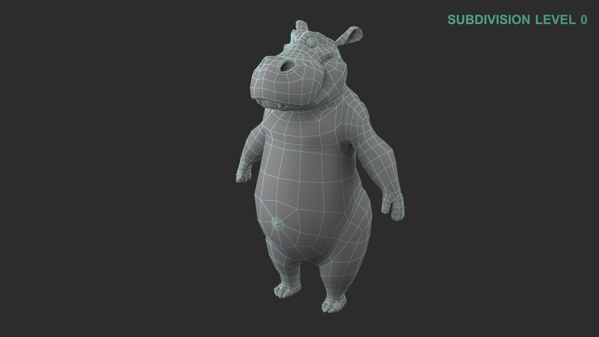3D Model Cartoon Hippo Character - TurboSquid 2107196