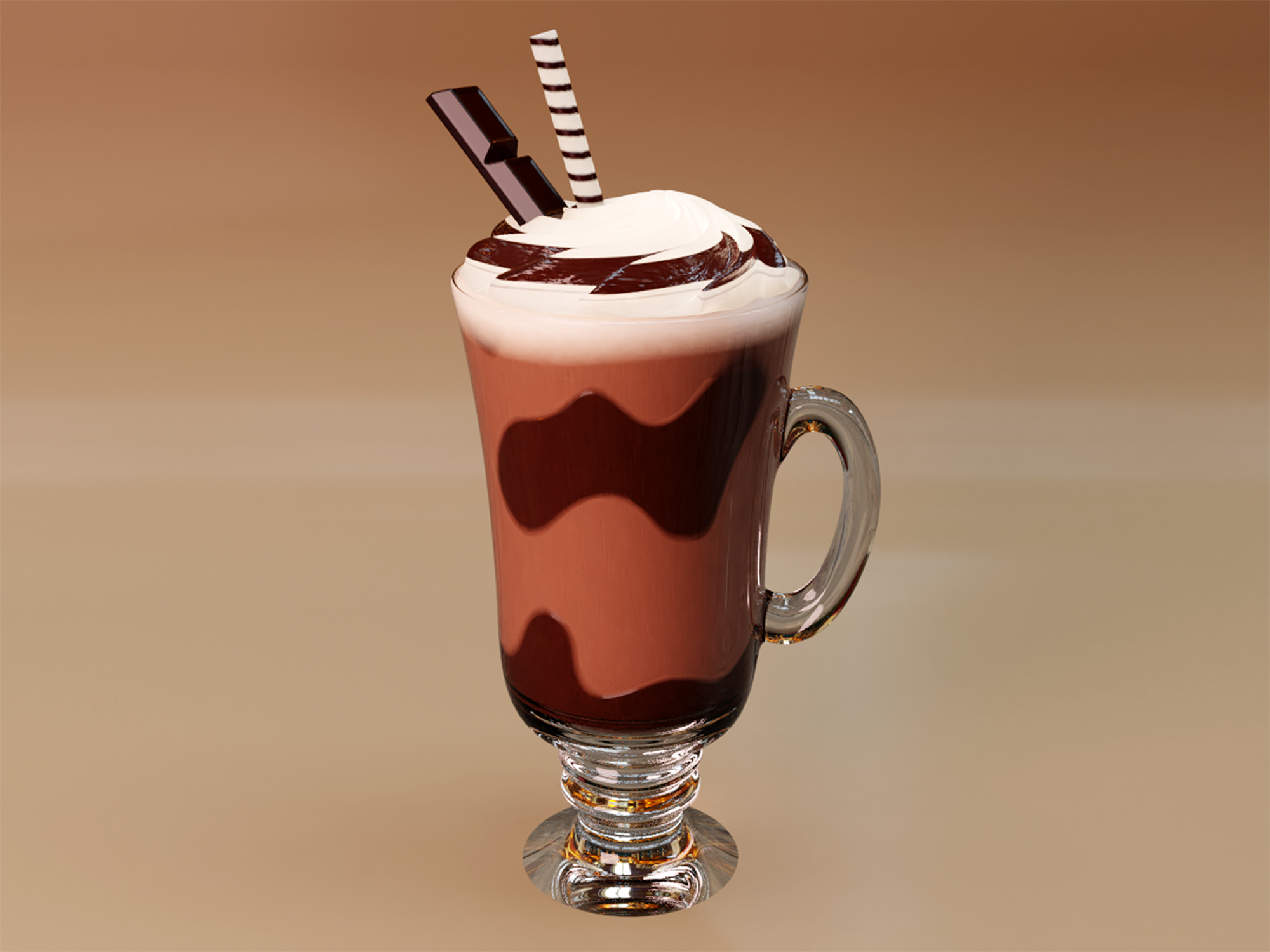 Moca coffee chocolate model - TurboSquid 1669504