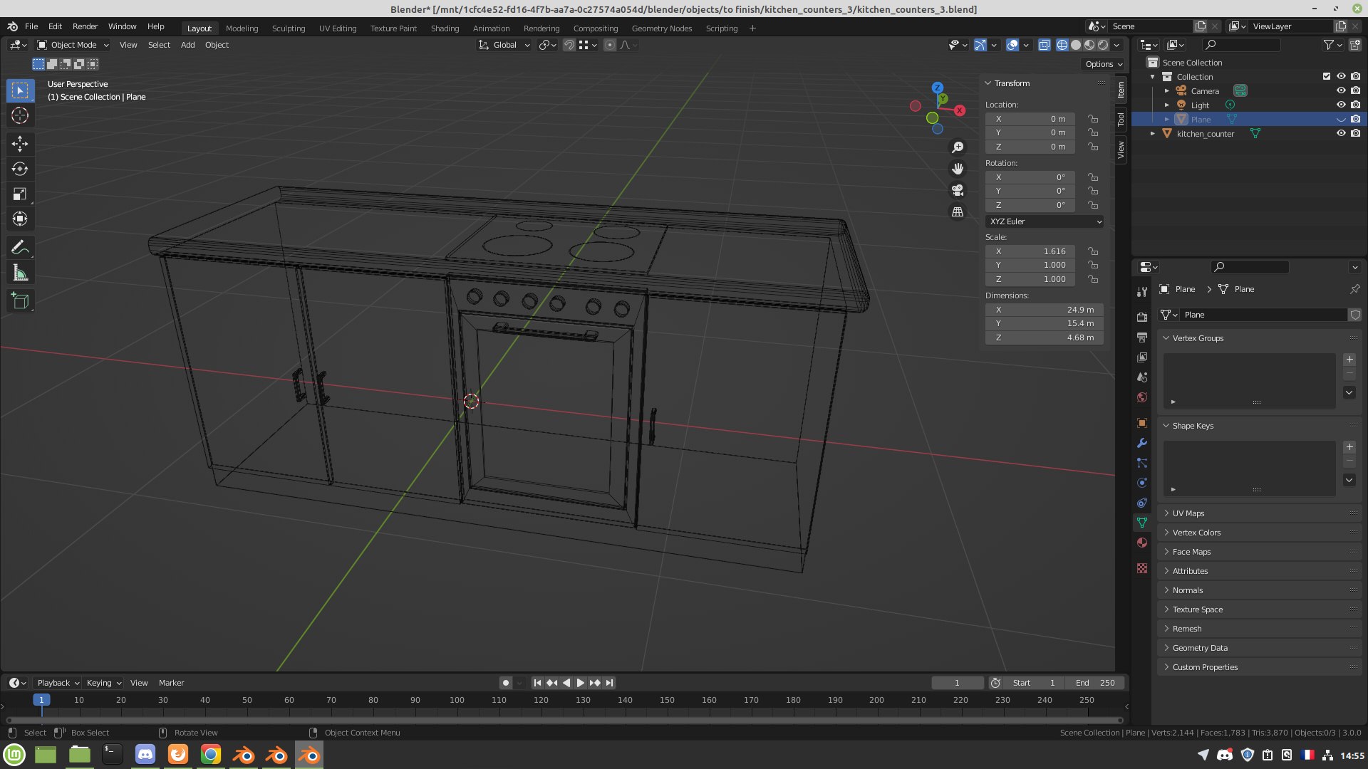 3D Model Kitchen Counter - TurboSquid 1885502
