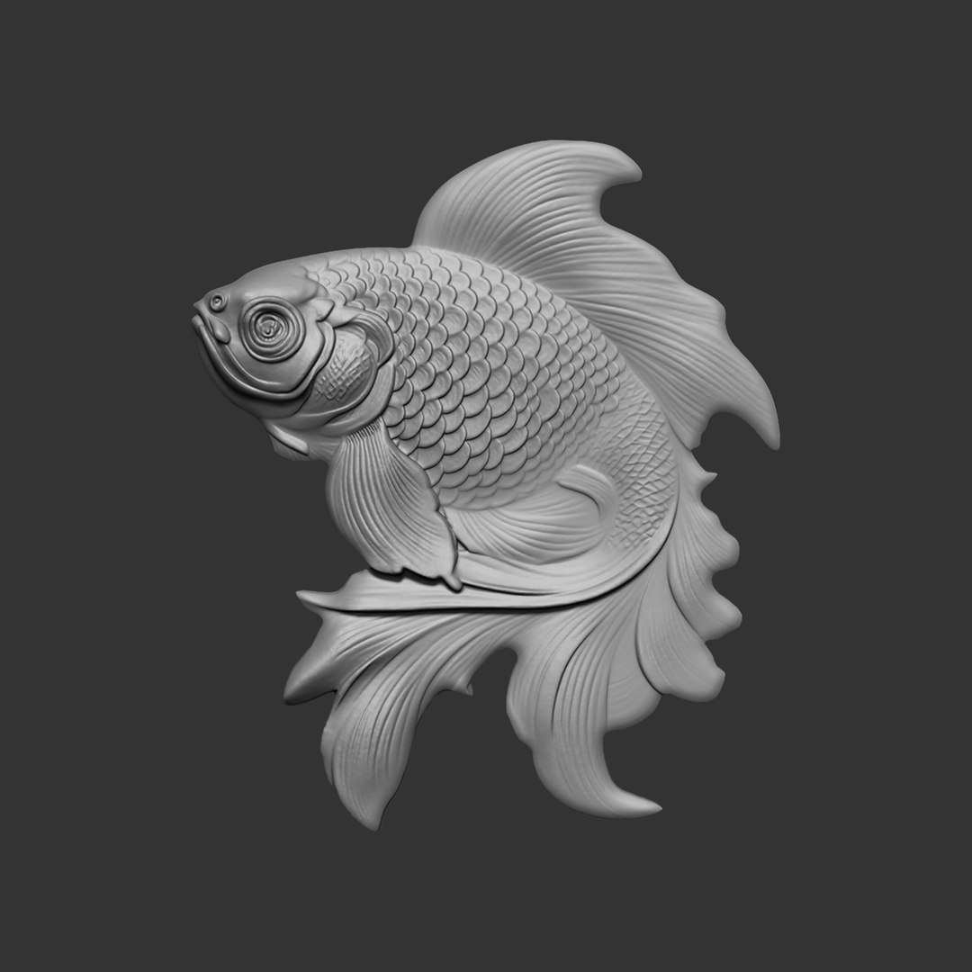 Bas Relief Fish 08 240506 3D Print Model Model - TurboSquid 2291174