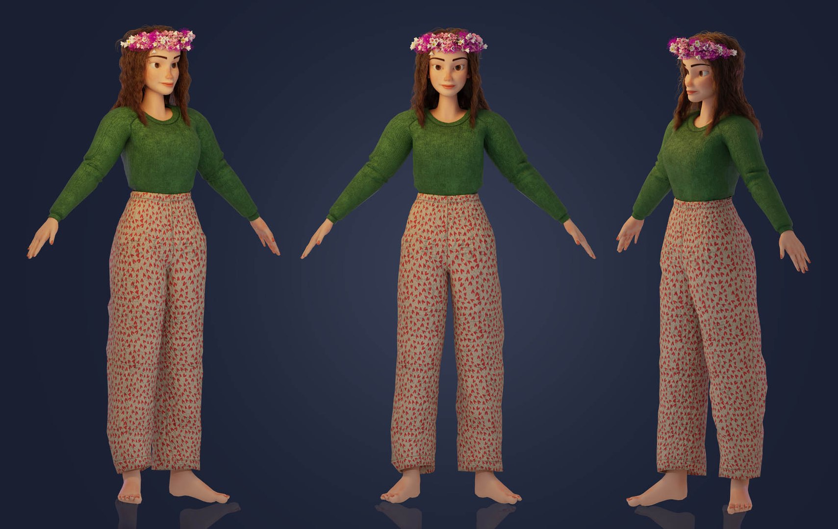 3D 3D Stylized Female Cartoon Character - TurboSquid 2249443