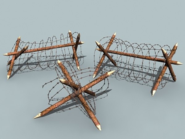 3d model barbed wire barriers