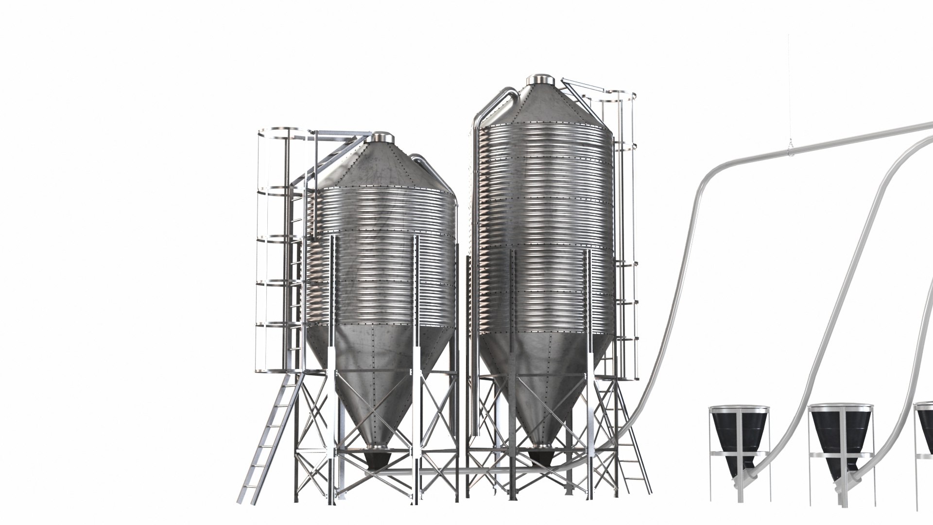 3D Farm Silo Automatic Feeding System - TurboSquid 2019923