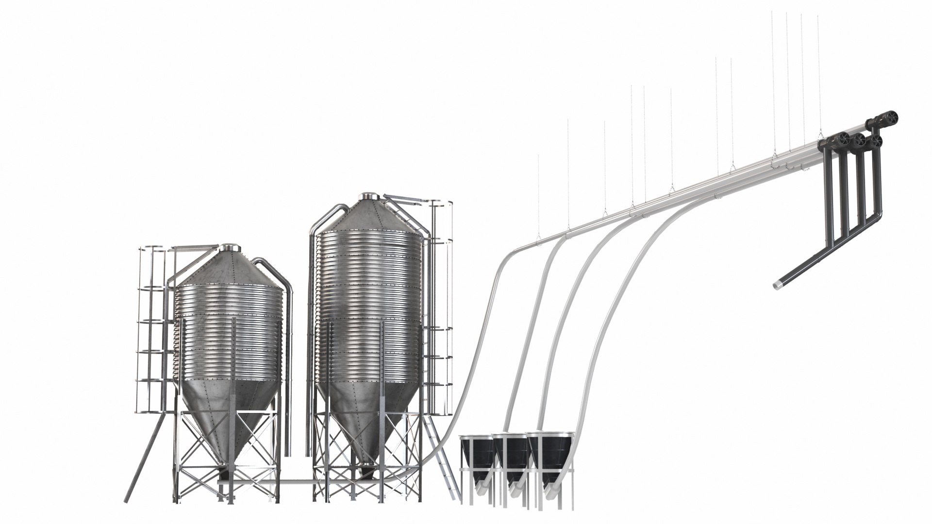 3D Farm Silo Automatic Feeding System - TurboSquid 2019923
