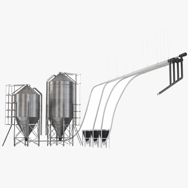 3D модель Farm Silo Automatic Feeding System - TurboSquid 2019923