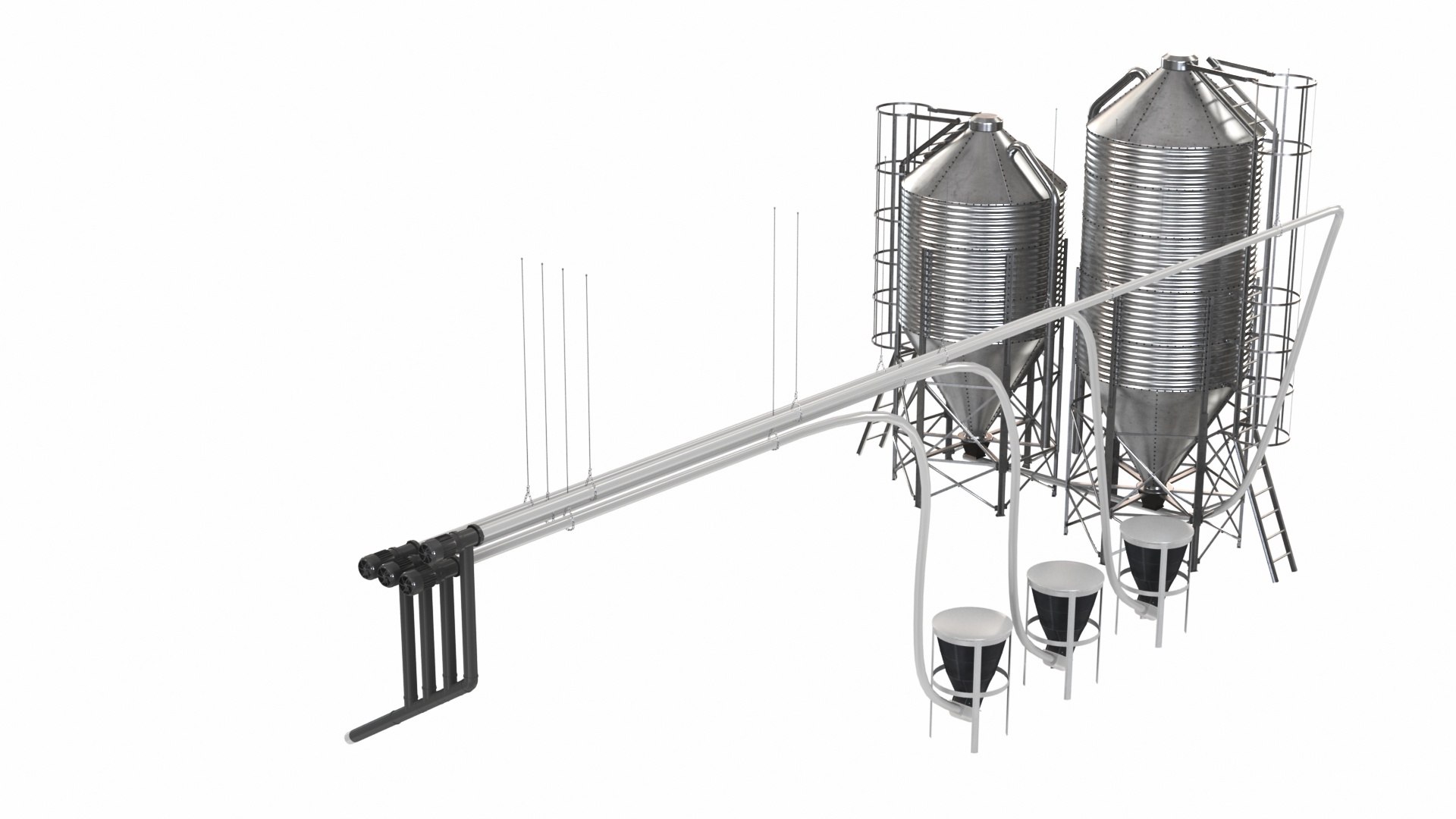 3D Farm Silo Automatic Feeding System - TurboSquid 2019923