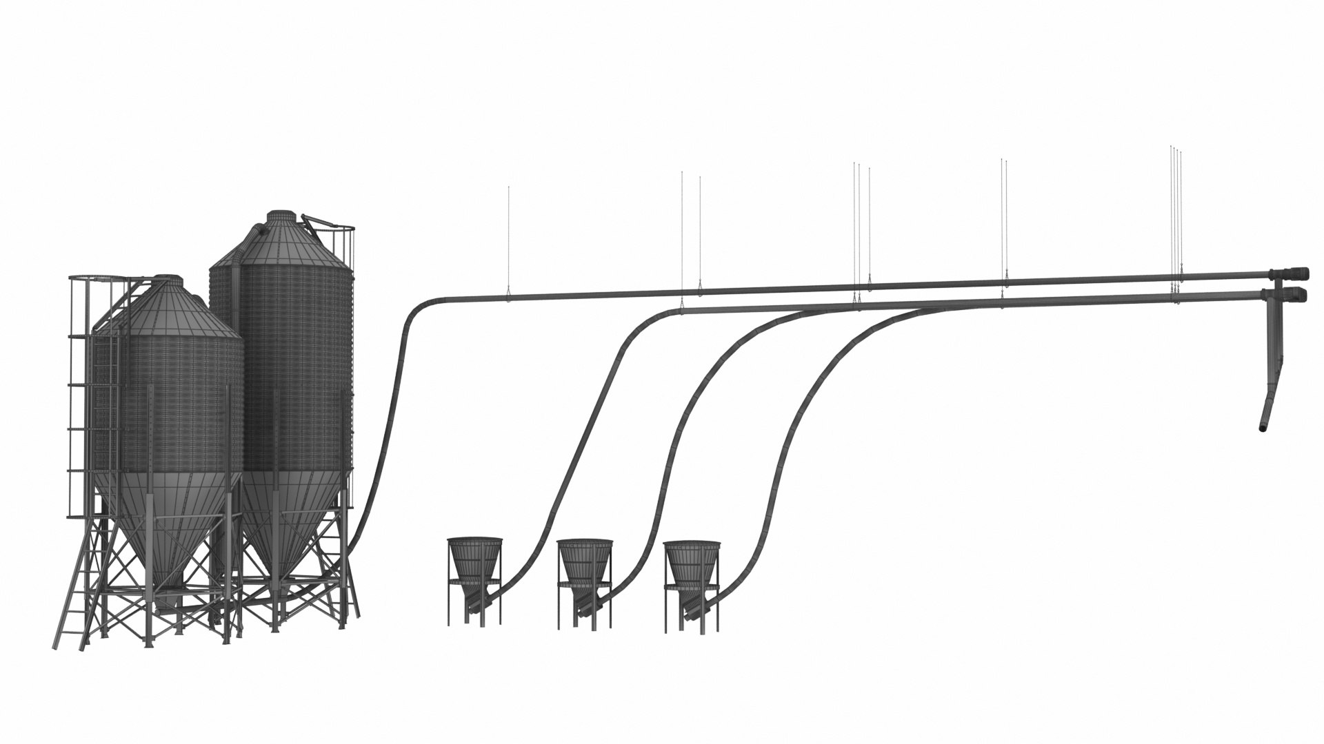 3D Farm Silo Automatic Feeding System - TurboSquid 2019923