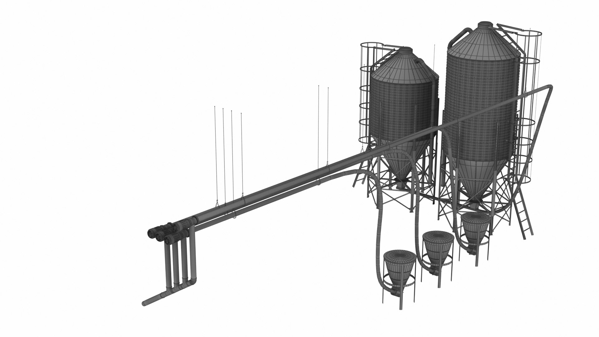 3D Farm Silo Automatic Feeding System - TurboSquid 2019923